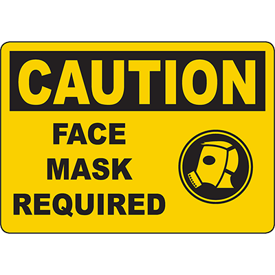CAUTION Face Mask Required Sign - DuraLabel