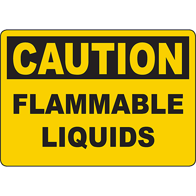 CAUTION Flammable Liquids Sign - DuraLabel