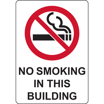 NO SMOKING IN THIS BUILDING SIGN - DuraLabel