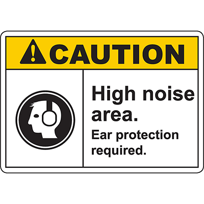 CAUTION High Noise Area Sign - DuraLabel