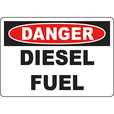 DANGER Diesel Fuel Sign - DuraLabel