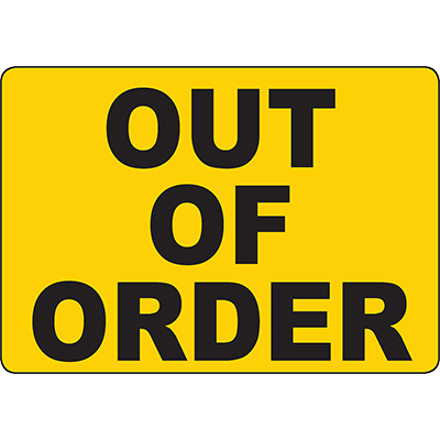 Out Of Order Sign - DuraLabel