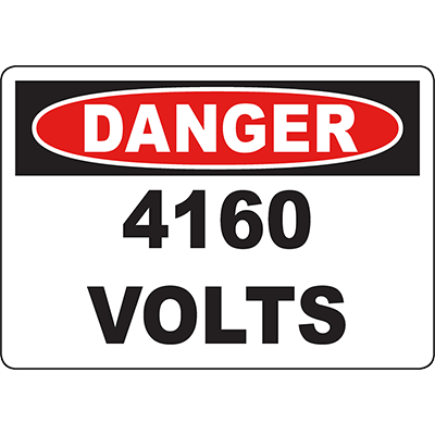 DANGER 4160 Volts Sign - DuraLabel