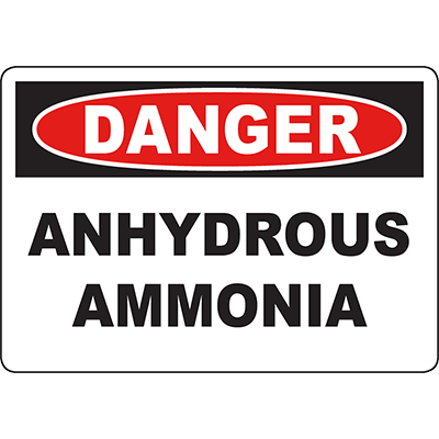 DANGER Anhydrous Ammonia Sign - DuraLabel