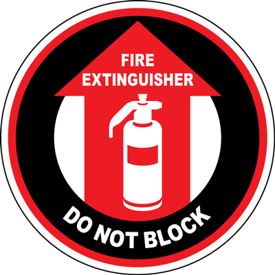 Don't Block Fire Extinguisher Floor Sign | DuraLabel