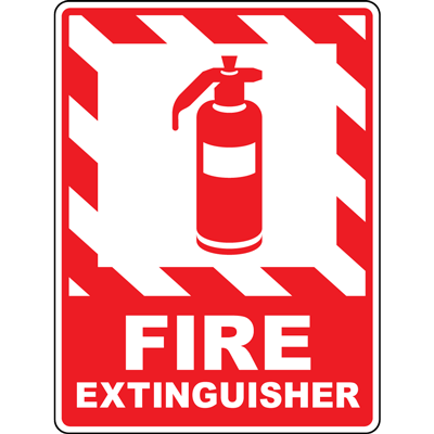 Fire Extinguisher (Vertical) Floor Sign | DuraLabel