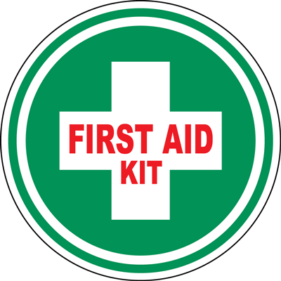 First Aid Kit Floor Sign | First Aid Sign | DuraLabel