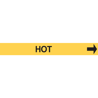 Yellow Hot Pipe Marker - DuraLabel