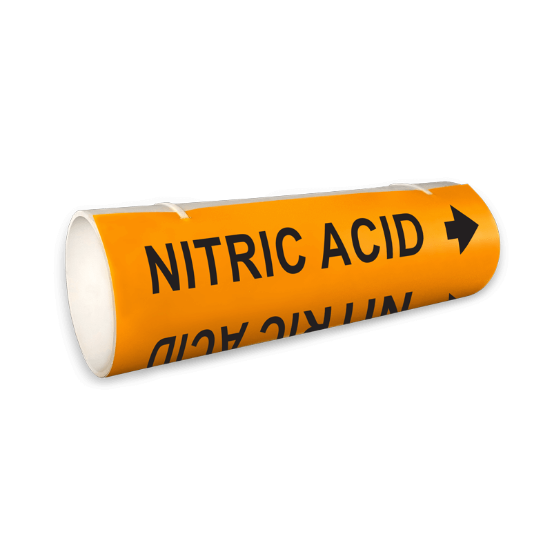 Orange Nitric Acid Pipe Marker - DuraLabel