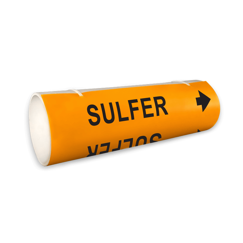 Orange Sulfur Pipe Marker - DuraLabel