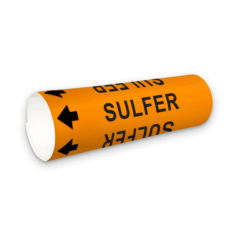 Orange Sulfur Pipe Marker - DuraLabel