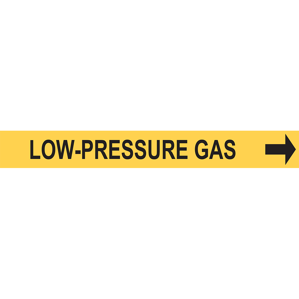 YELLOW LOW PRESSURE GAS PIPE MARKER - DuraLabel