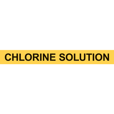 CHLORINE SOLUTION PIPE MARKER - Yellow - DuraLabel