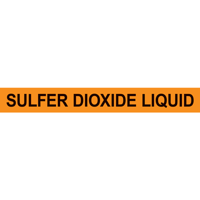 SULFER DIOXIDE LIQUID PIPE MARKER - Orange - DuraLabel