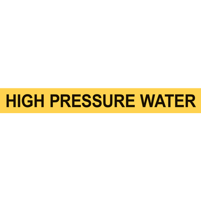 HIGH PRESSURE WATER PIPE MARKER - Yellow - DuraLabel