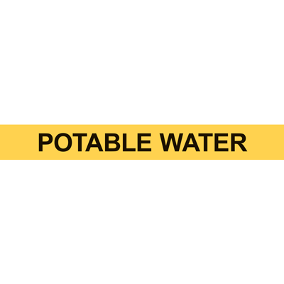 POTABLE WATER PIPE MARKER - Yellow - DuraLabel