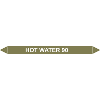 HOT WATER 90?C European Pipe Marker - DuraLabel