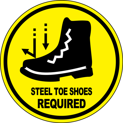 Steel Toe Shoes Req'd Floor Sign | Floor Marking | DuraLabel