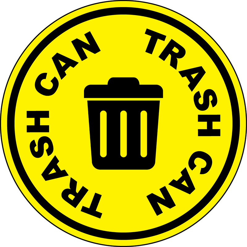 Trash Can Floor Sign | Floor Marking | DuraLabel