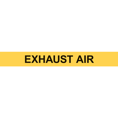 Yellow Exhaust Air Pipe Marker - DuraLabel