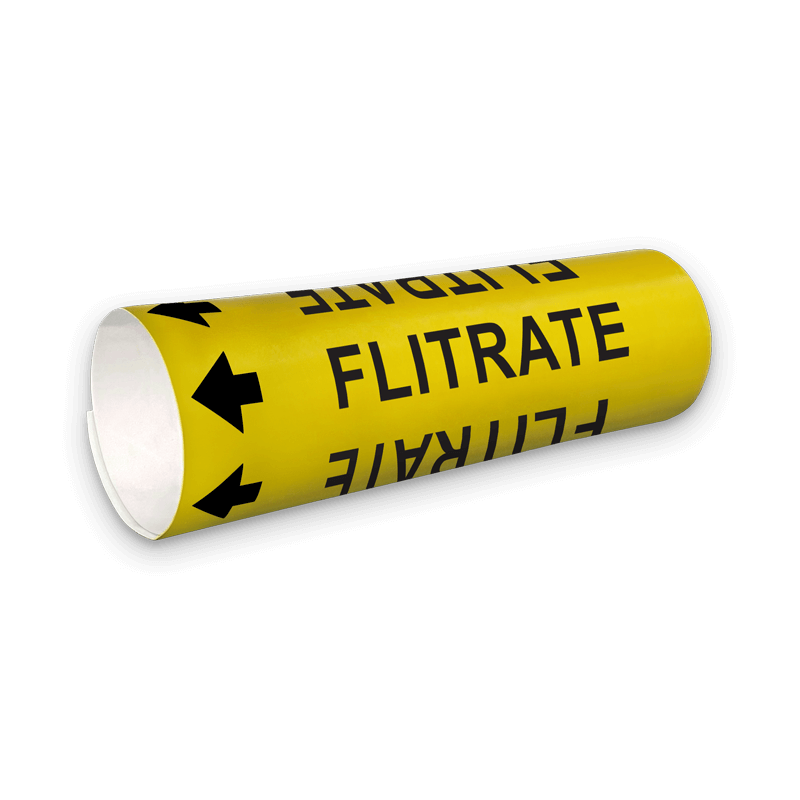Yellow Filtrate Pipe Marker | DuraLabel