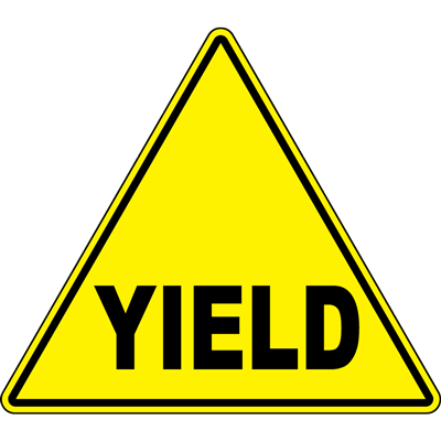 Yellow Yield Floor Sign | Floor Marking | DuraLabel