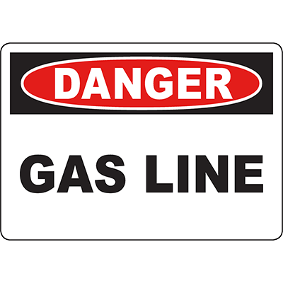DANGER Gas Line Sign | Graphic Products