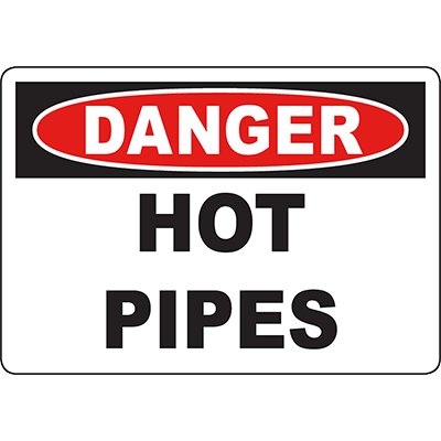 DANGER Hot Pipes Sign - DuraLabel