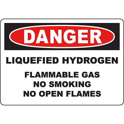 DANGER Liquefied Hydrogen Flammable Gas No Smoking Sign | Graphic Products