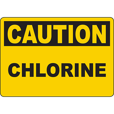 CAUTION Chlorine Sign - DuraLabel