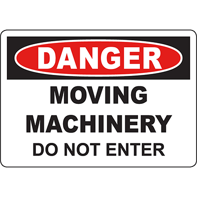 DANGER Moving Machinery Do Not Enter Sign - DuraLabel