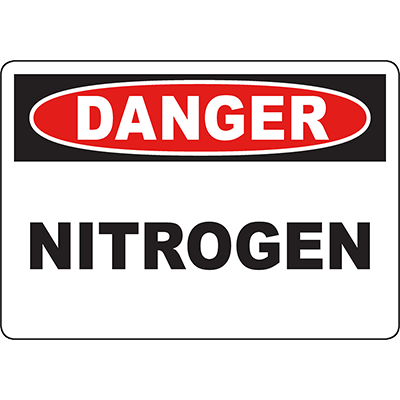 DANGER Nitrogen Sign - DuraLabel