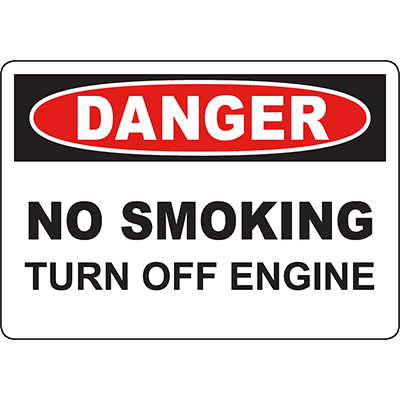 DANGER No Smoking Turn Off Engine Sign | Graphic Products