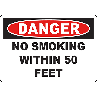 DANGER No Smoking Within 5 Feet Sign | Graphic Products