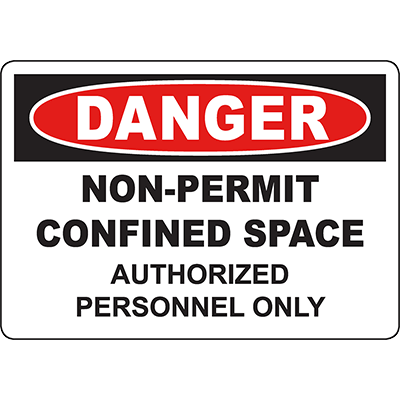 Danger Non-Permit Confined Space Authorized Persnl Only Sign | Graphic ...