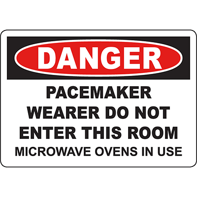 DANGER Pacemaker Wearer Do Not Enter This Room Sign | Graphic Products