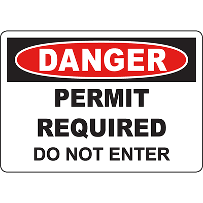 DANGER Permit Required Do Not Enter Sign - DuraLabel