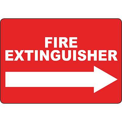 Fire Extinguisher Right arrow Sign | Graphic Products