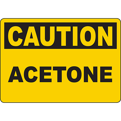 CAUTION Acetone Sign | Graphic Products