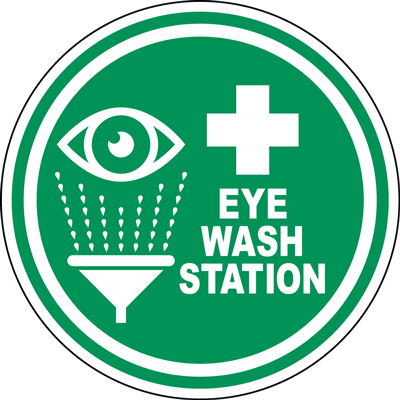 Eye Wash Station Floor Sign |Safety Sign | DuraLabel