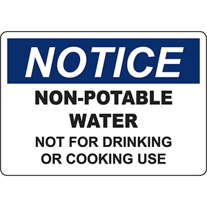 DANGER Non-Potable Water Do Not Use For Drinking Sign | Graphic Products