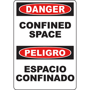 DANGER Confined Space Hazardous Atmosphere Bilingual Sign | Graphic ...