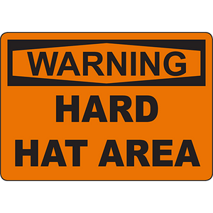 WARNING Hard Hat Area Sign w/Symbol | Graphic Products