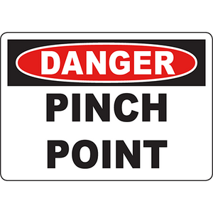DANGER Pinch Point Sign w/Symbol | Graphic Products