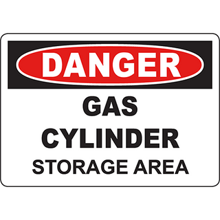 DANGER Gas Cylinder Storage Area Sign | Graphic Products
