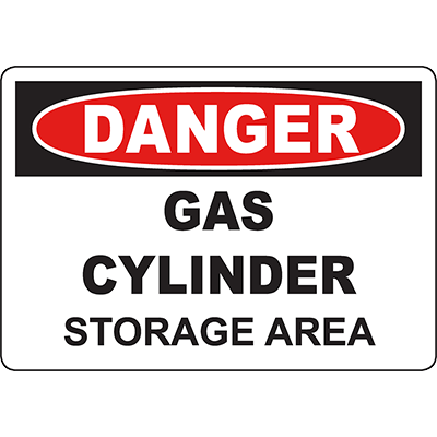 DANGER Gas Cylinder Storage Area Sign | Graphic Products