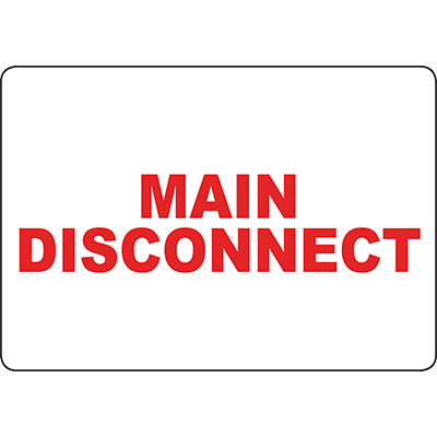 Main Disconnect Sign | Graphic Products