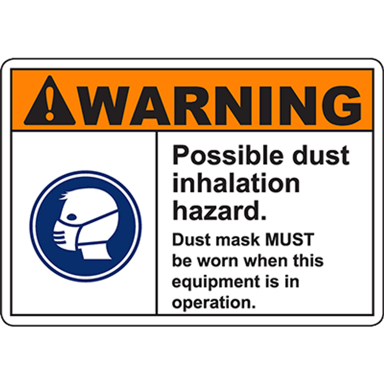 WARNING Possible Dust Inhalation Hazard Sign | Graphic Products