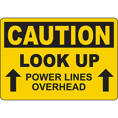 CAUTION Look Up Sign | Graphic Products