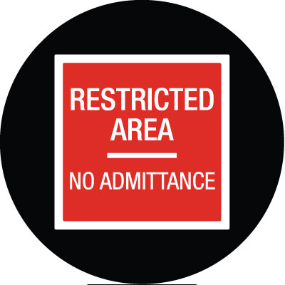 LUMEN FLOOR SIGN SLIDE: RESTRICTED AREA - DuraLabel
